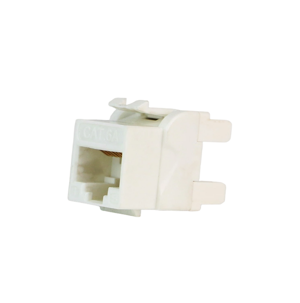Jack CAT 6A color blanco 180 grados UL Marca: Teklink | Security Do...